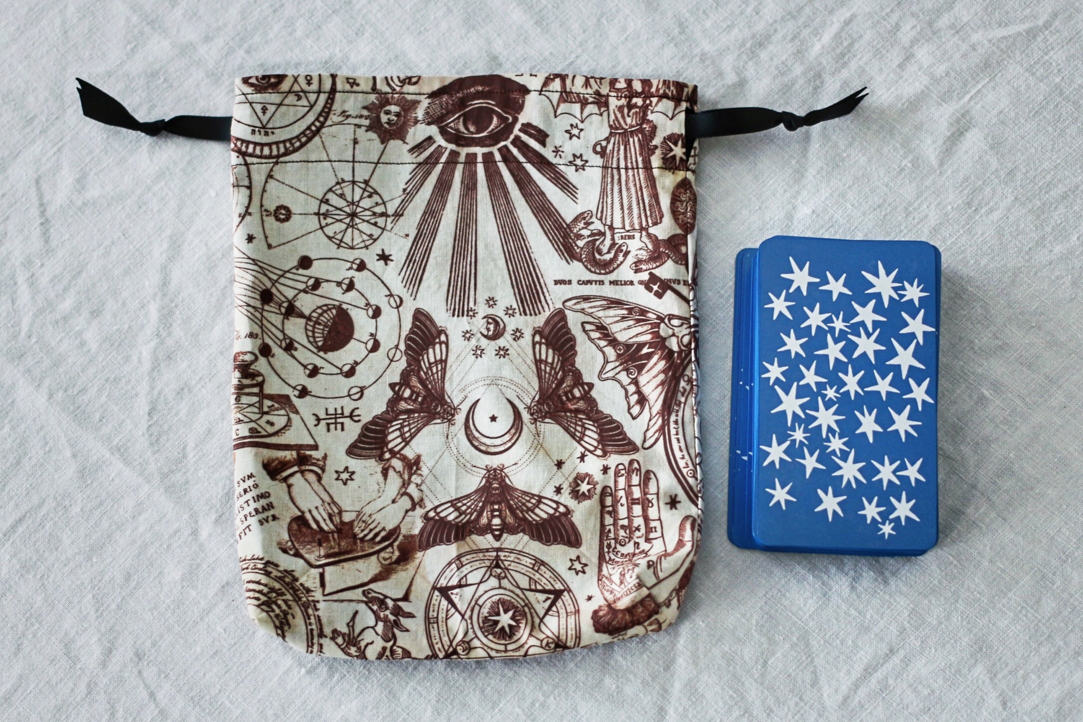 Large Witch Occult Alchemical Fabric Tarot Bag Oracle Bag Rune | Etsy