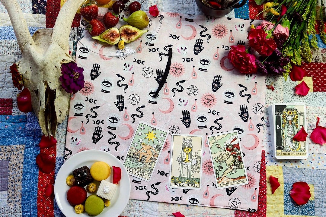 Pink Craft Tarot Wrap Tarot Spread Cloth Tarot Reading Cloth Handmade ...