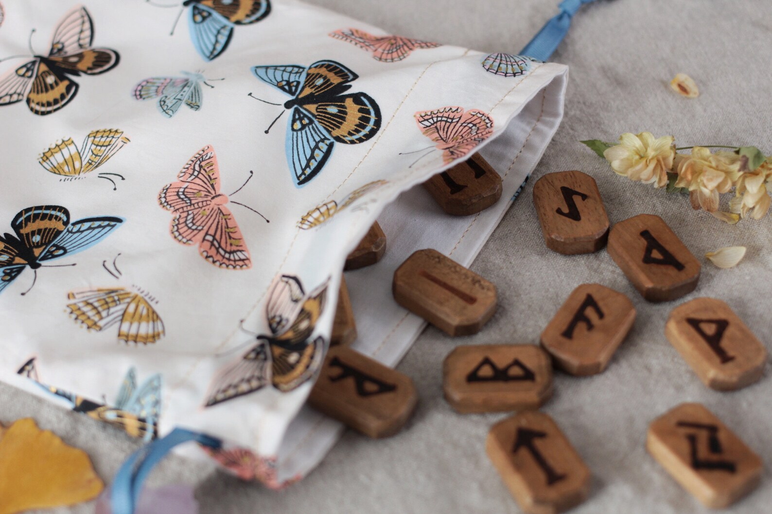 Large Butterflies With Gold Accents Tarot Bag Oracle Bag Rune - Etsy