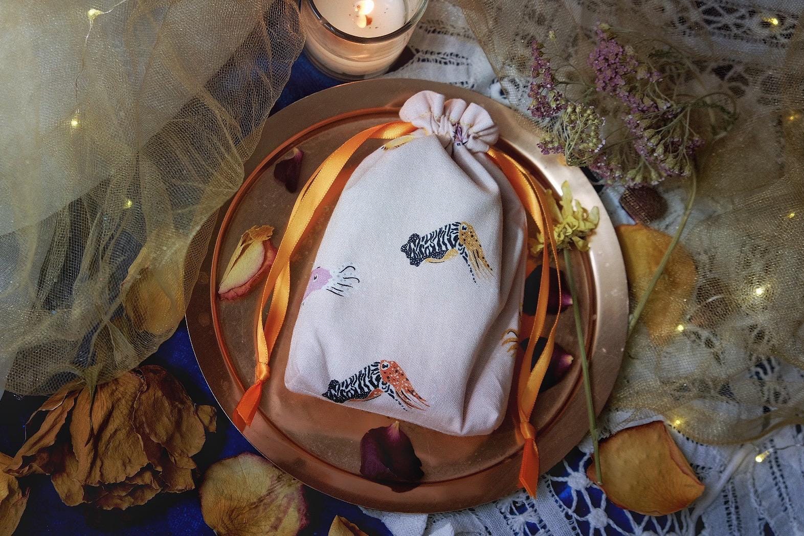 Small Cuttlefish Friends Mini Tarot Deck Bag Oracle Bag Rune Bag Dice ...