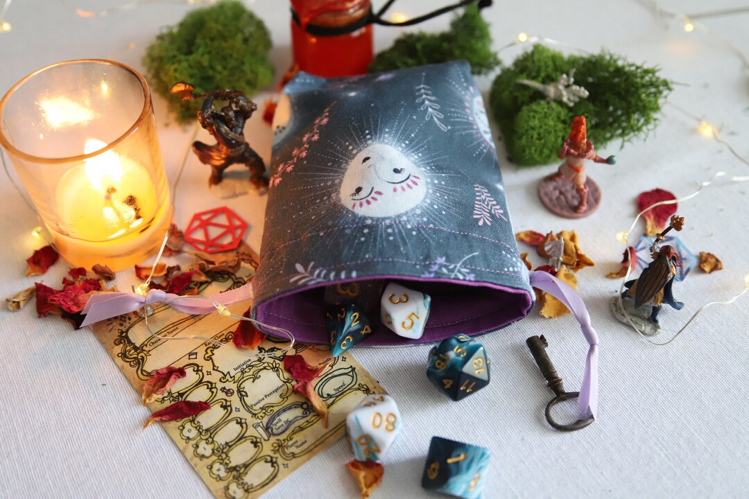 Extra Small Luminous Moons Pendulum Bag Drawstring Sachet Crystal Pouch ...