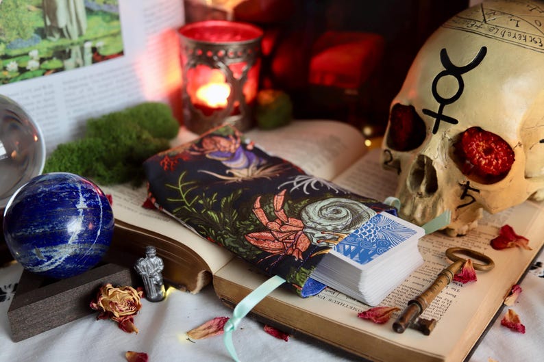 Small Hermit Crabs and Anemones Mini Tarot Deck Bag Oracle Bag Rune Bag ...