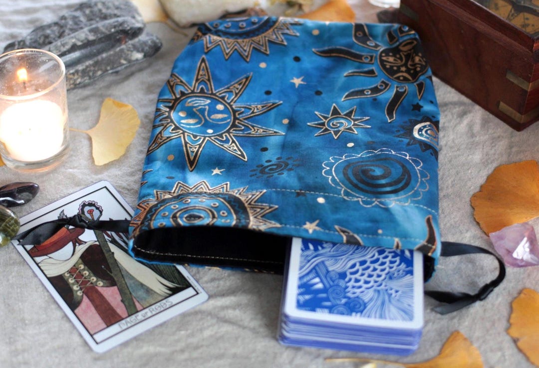 Large Sun Celestial Batik Tarot Bag Oracle Bag Rune Bag Fully Lined ...