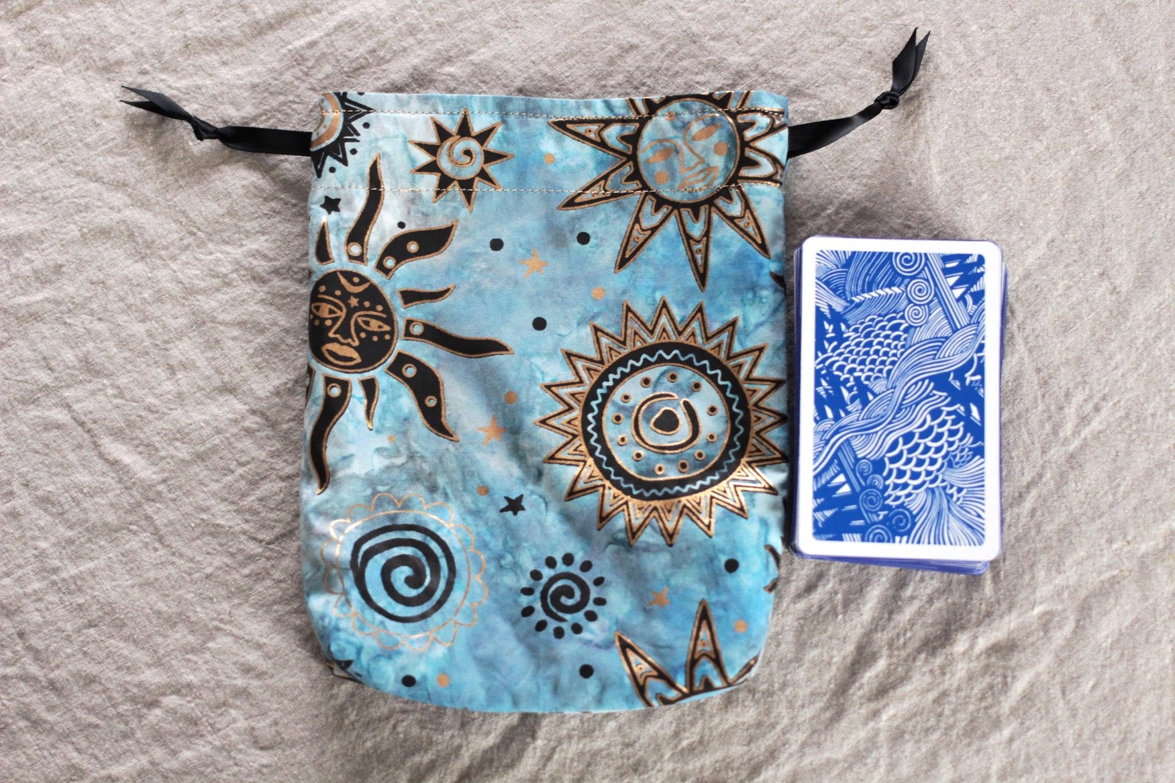 Large Sun Celestial Batik Tarot Bag Oracle Bag Rune Bag Fully Lined ...