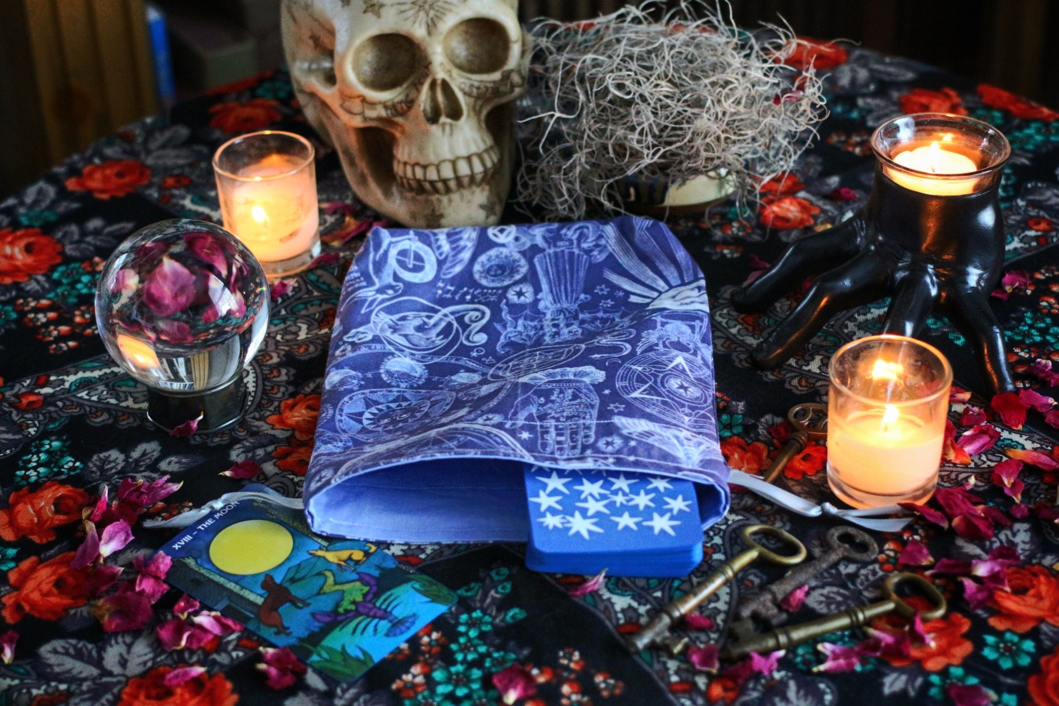 Large Witch Occult Alchemical Fabric Tarot Bag Oracle Bag Rune | Etsy