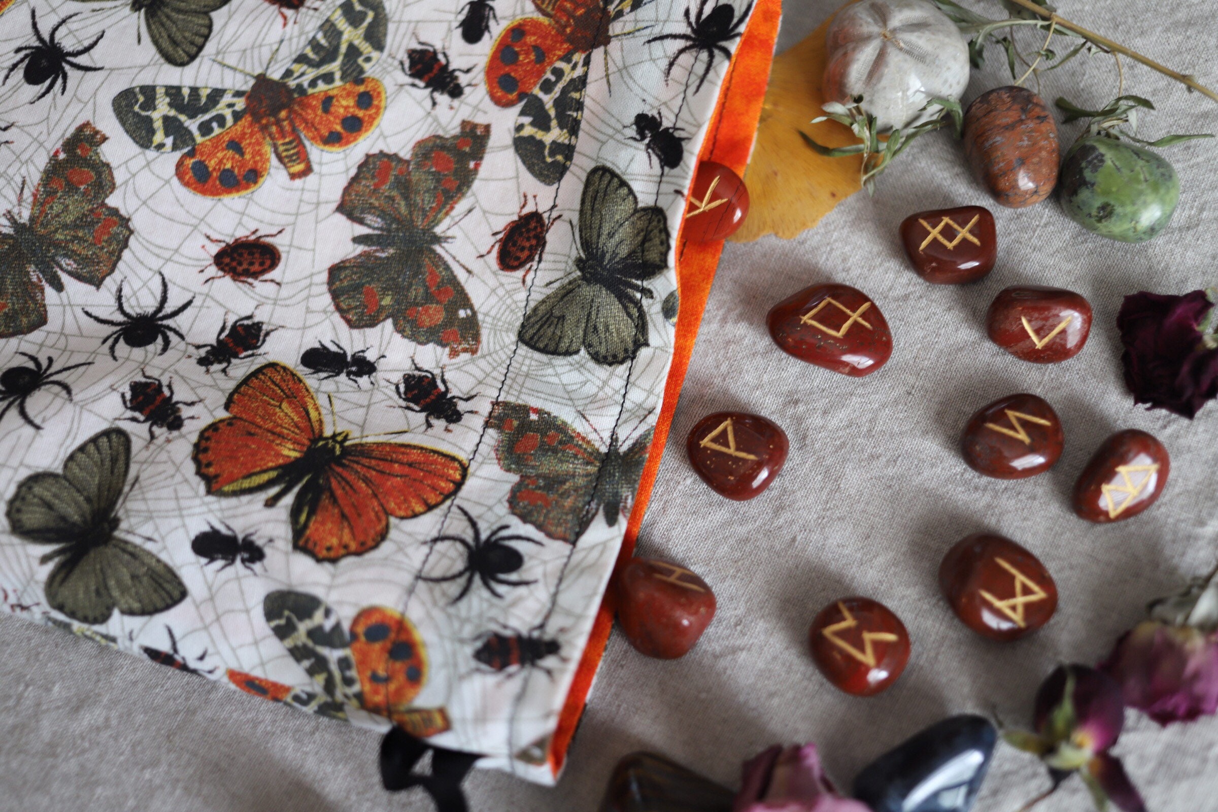 Large Insects and Spiders Tarot Bag Oracle Bag Rune Bag Fully | Etsy