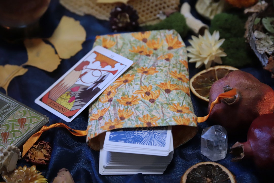 Small Black-eyed Susan Mini Tarot Deck Bag Oracle Bag Rune Bag Dice ...