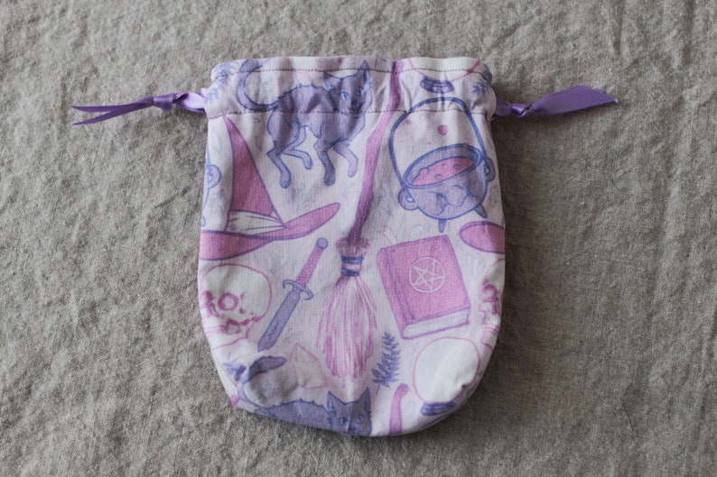 Extra Small Cute Witch Cat Skull Broom Witch's Hat Pendulum Bag ...