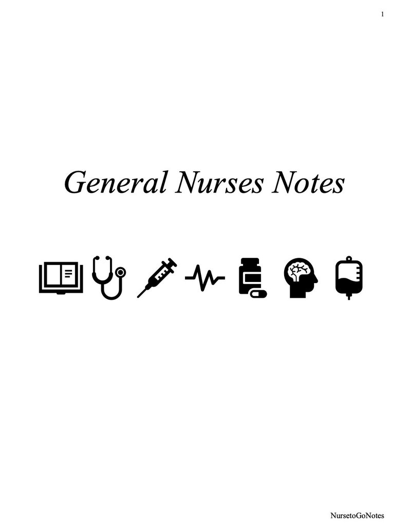 Nurse Notes for Nursing School for RN or LVN - Etsy