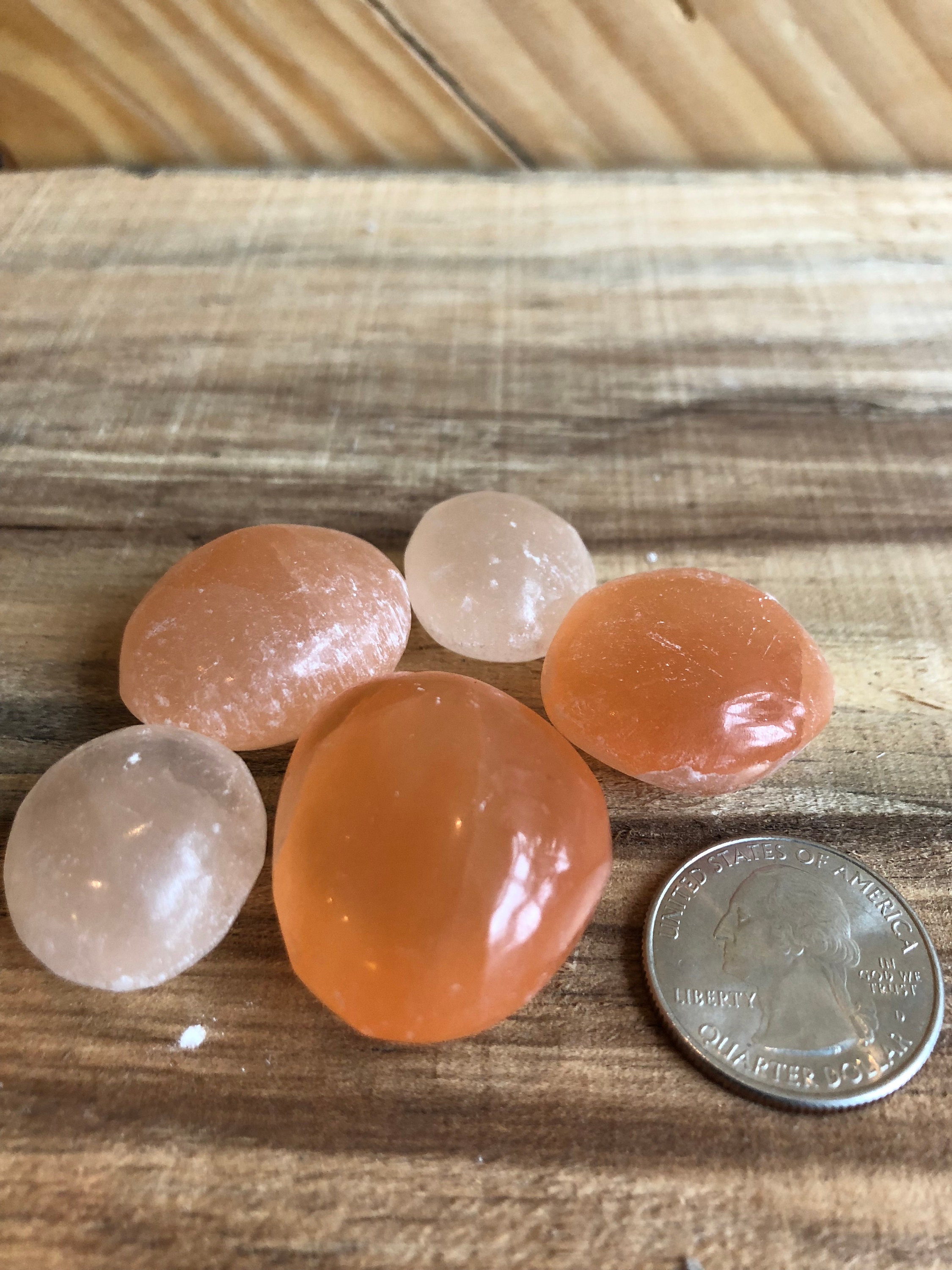 Peach Selenite 5 Polished pieces various sizes | Etsy