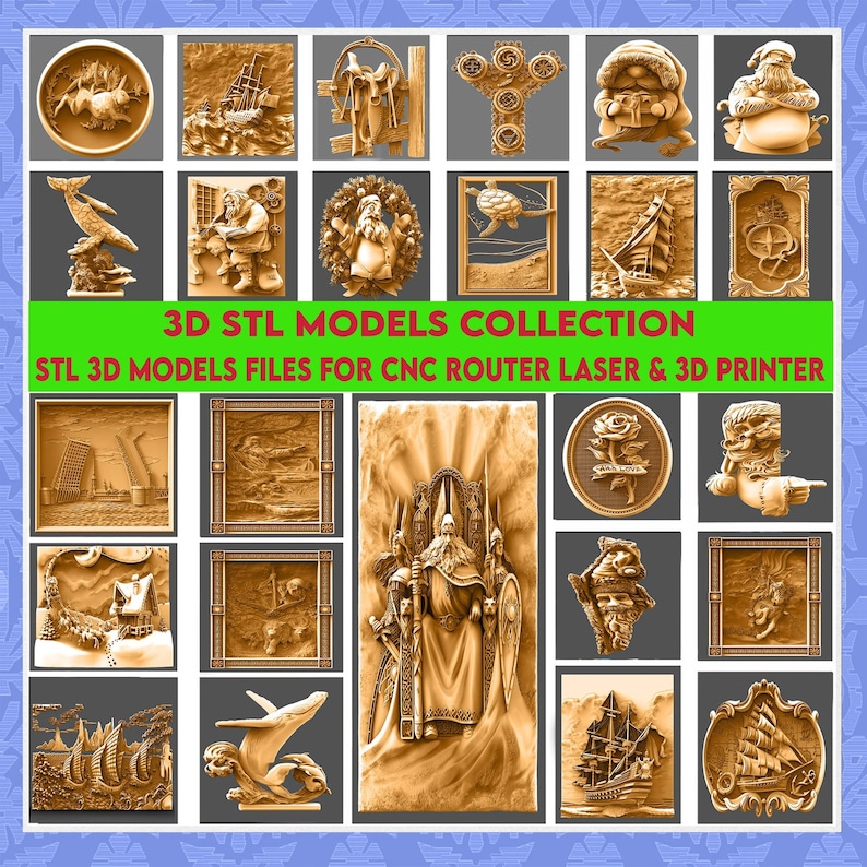Part 3: 100 Pcs 3D STL Models Collection,wall Decor,stl File for CNC ...