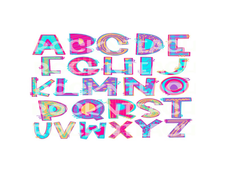 Colorful Bright Alphabet Clipart Letter Clipart Clipart - Etsy