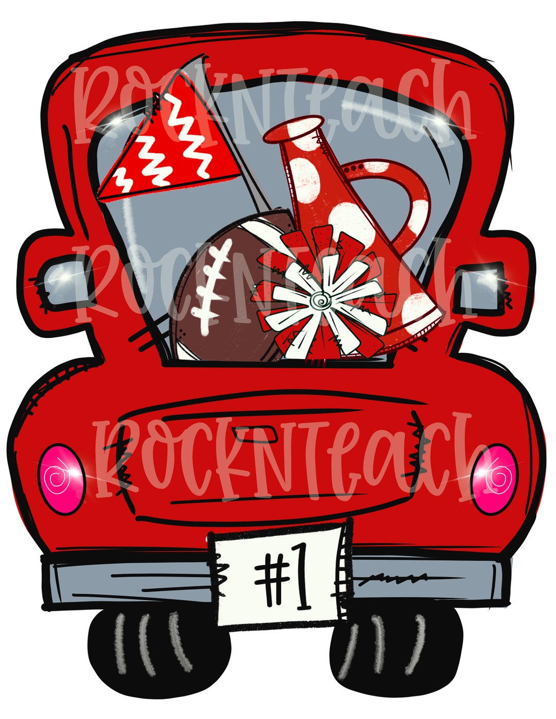 Team Spirit Red Truck Digital File/sublimation File/football Png - Etsy