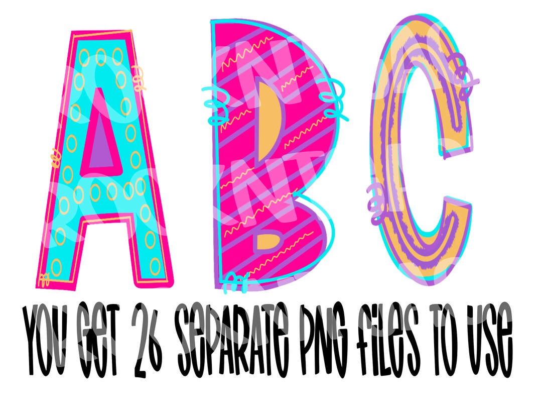 Colorful Bright Alphabet Clipart, Letter Clipart, Clipart Letters - Etsy