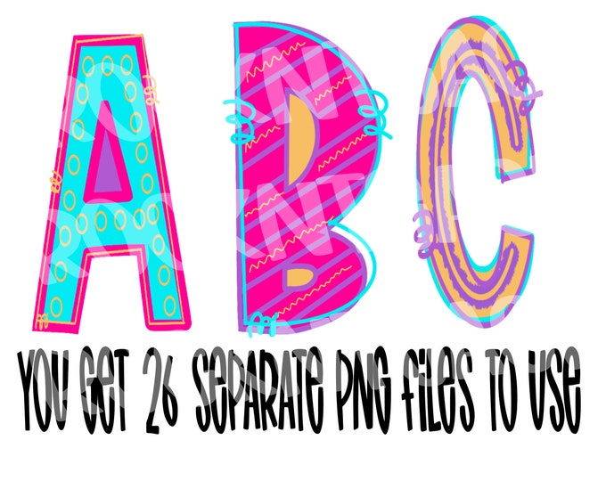 Colorful Bright Alphabet Clipart, Letter Clipart, Clipart Letters - Etsy