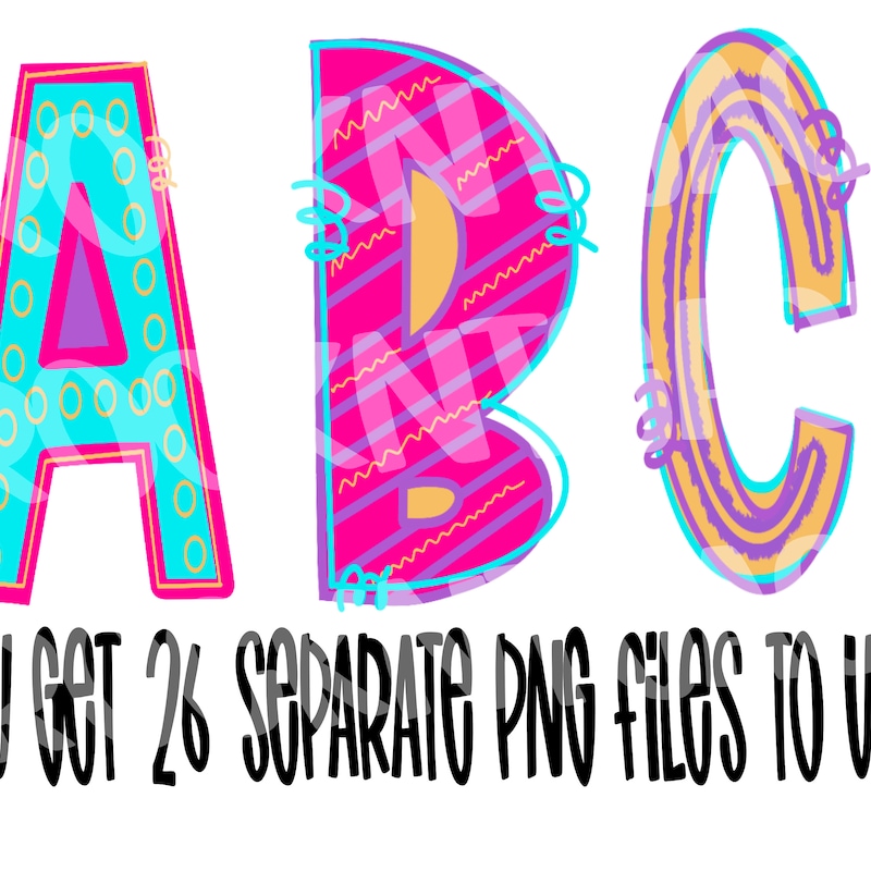 Colorful Alphabet Png - Etsy