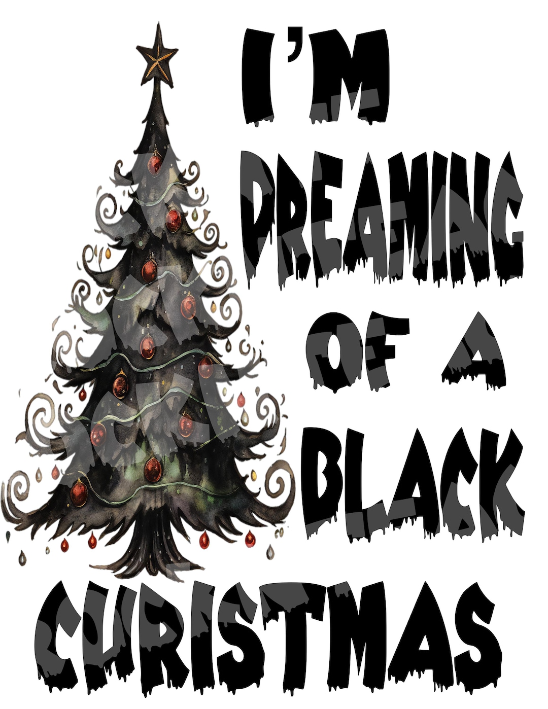 Gothic Christmas Png, Dark Christmas Png, Emo Christmas Png, Black ...