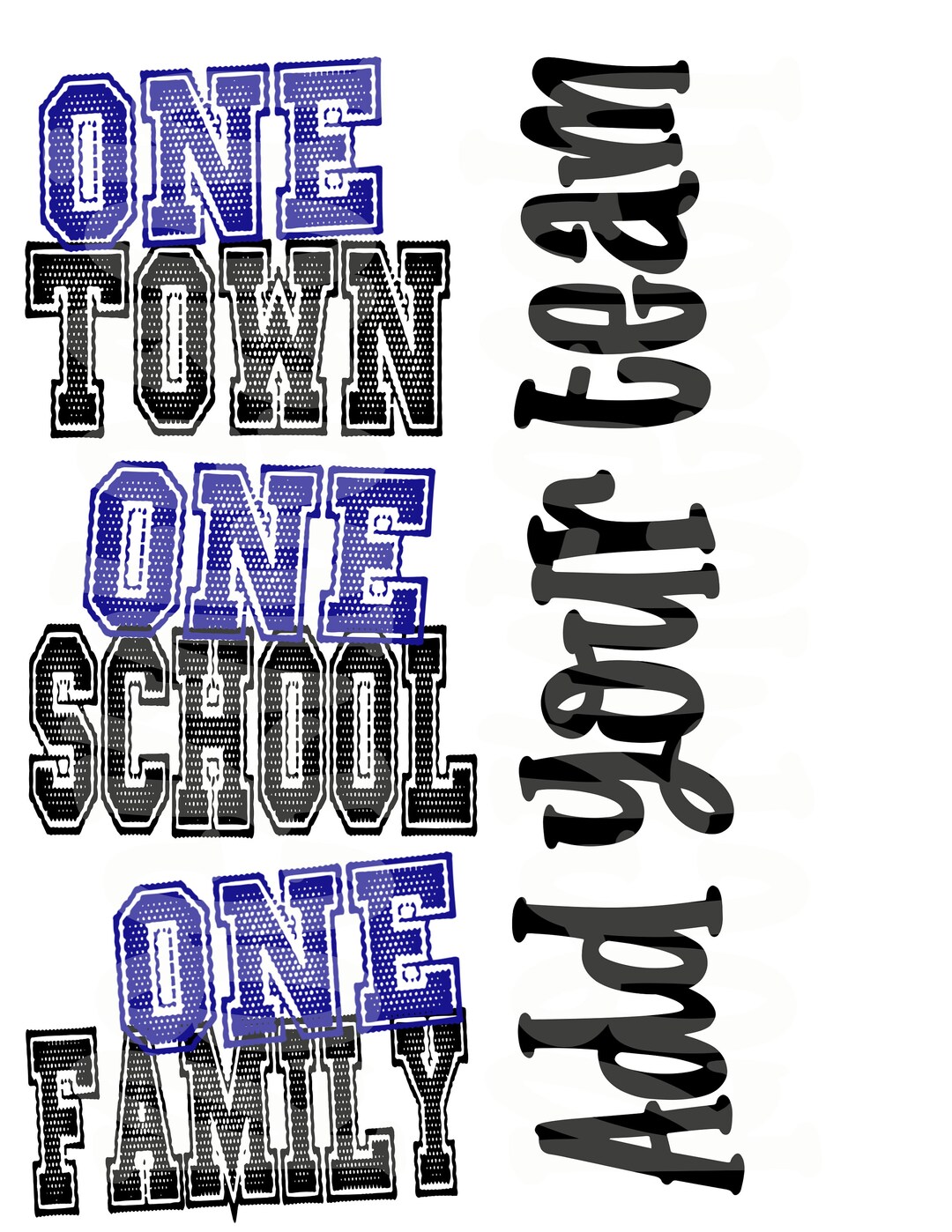 One Town One School One Family Png, Football Png, School Spirit Png - Etsy