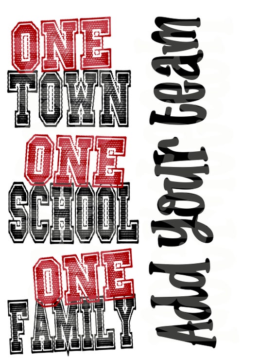 One Town One School One Family Png Football Png School - Etsy
