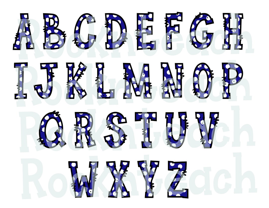 Blue Polka Dot Alphabet Letters, Cute Letters, Png Letters, Alphabet ...