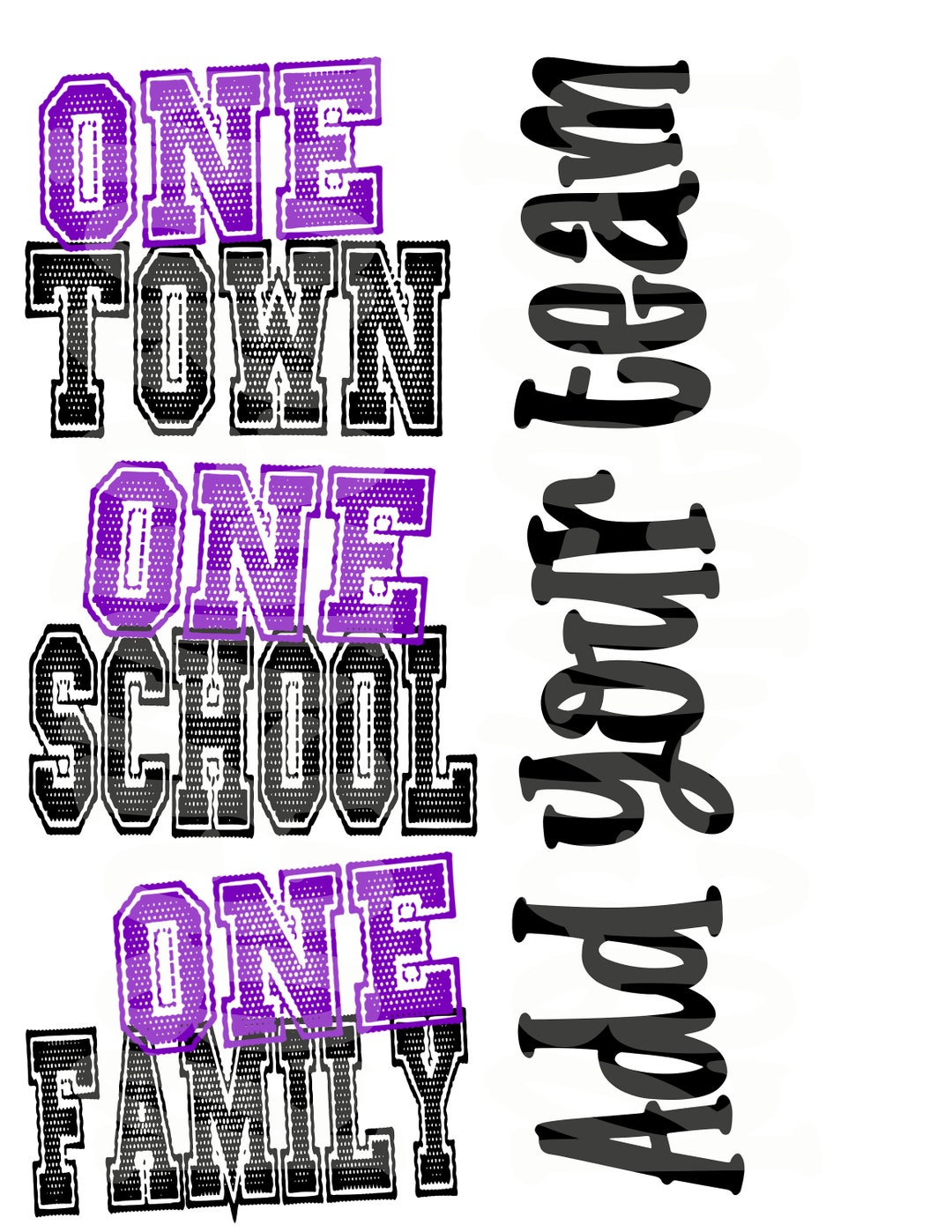 One Town One School One Family Png, Football Png, School Spirit Png - Etsy
