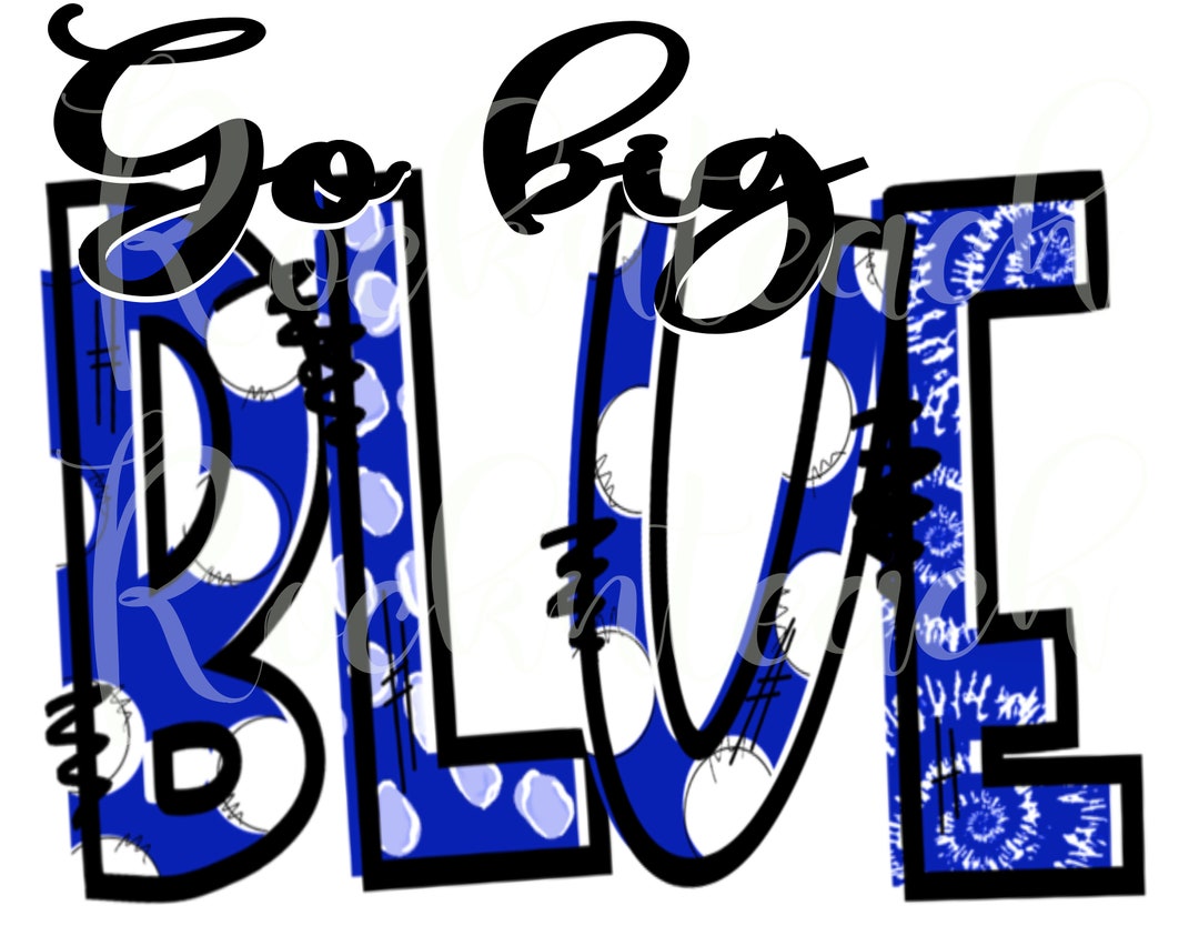 Go Big Blue Png, Blue Football Png, Football Download - Etsy