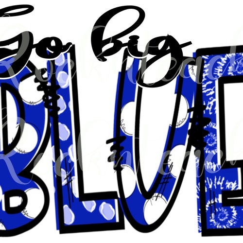 Go Big Blue Png Blue Football Png Football Download - Etsy