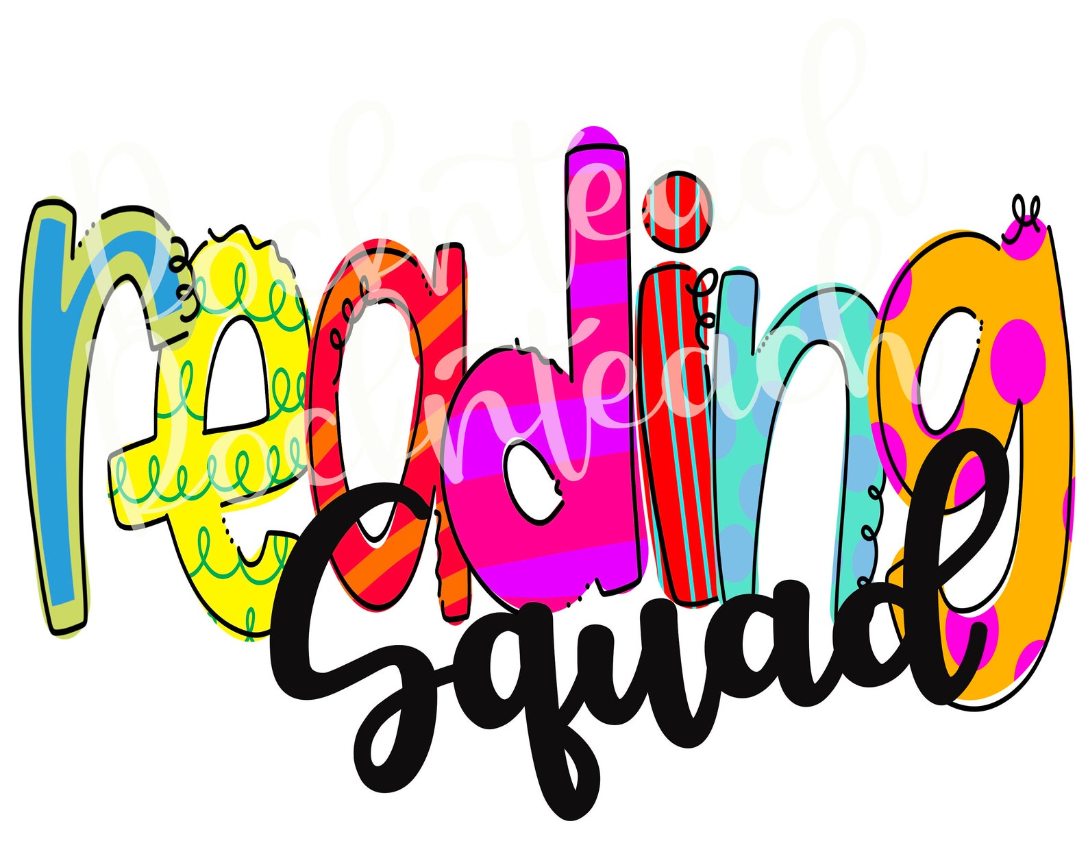 Reading Squad Digital Png Teacher Sublimation File Teacher | Etsy