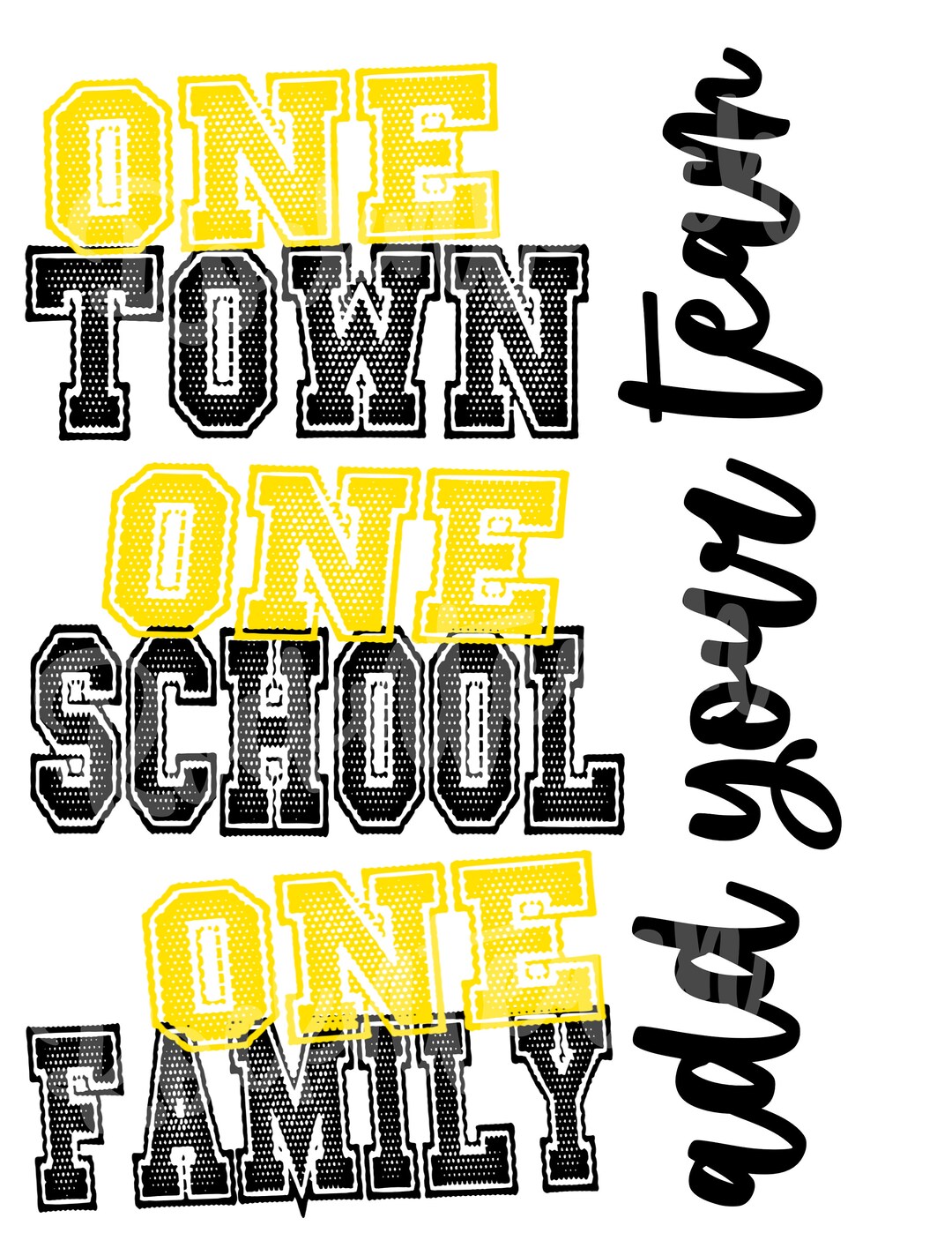 One Town One School One Family Png, Football Png, School Spirit Png - Etsy