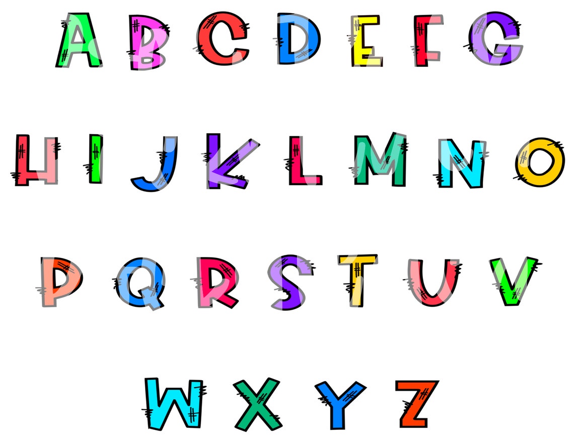 Colorful Bright Alphabet Clipart, Letter Clipart, Clipart Letters ...