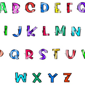 Colorful Bright Alphabet Clipart, Letter Clipart, Clipart Letters ...