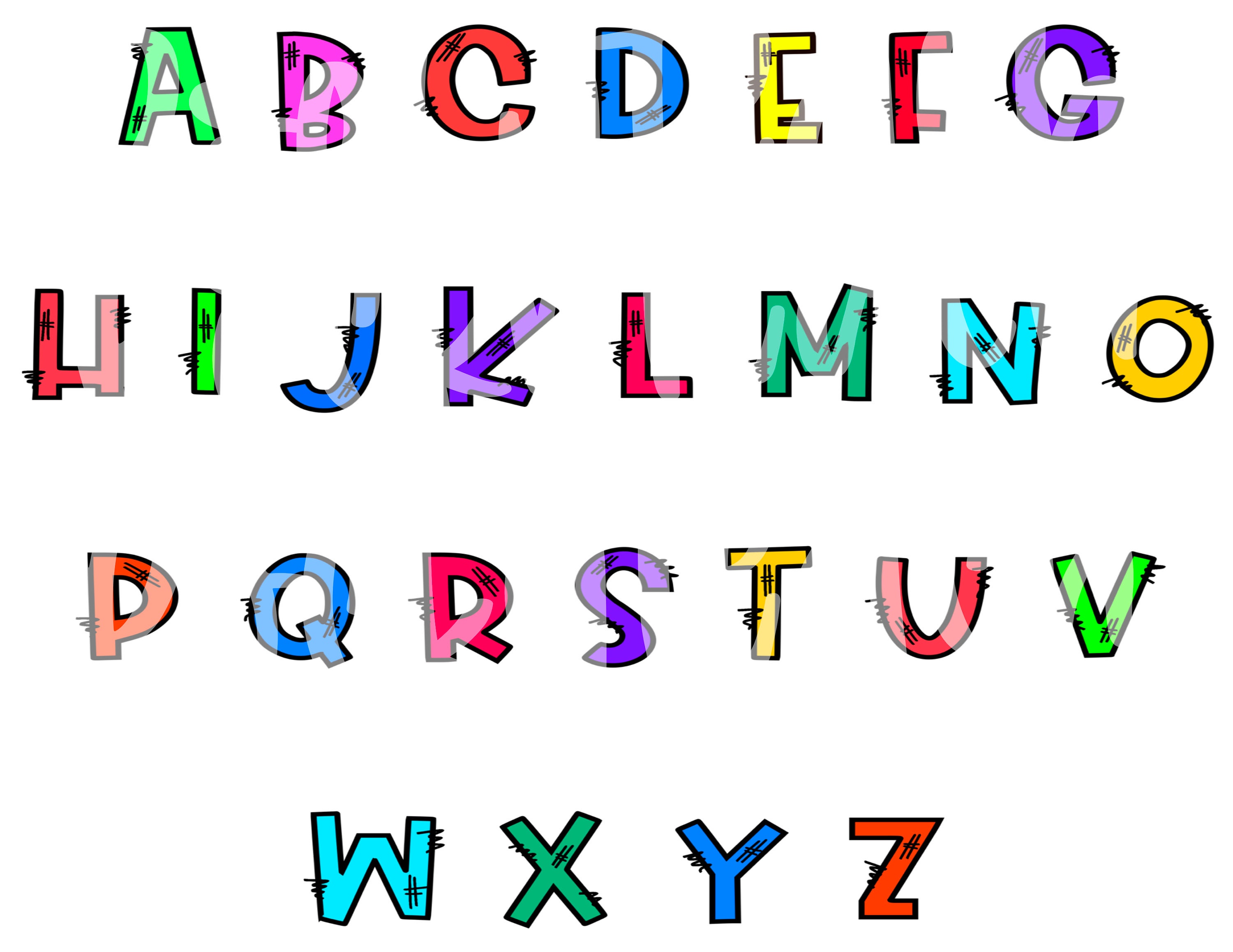 Wall Hangings Prints Wall Décor hand drawn letters letter clipart ...