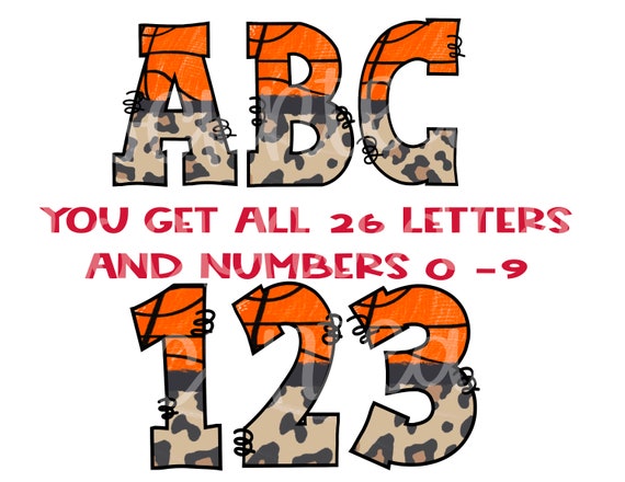 Basketball Doodle Letters Basketball Png Letters Basketball | Etsy