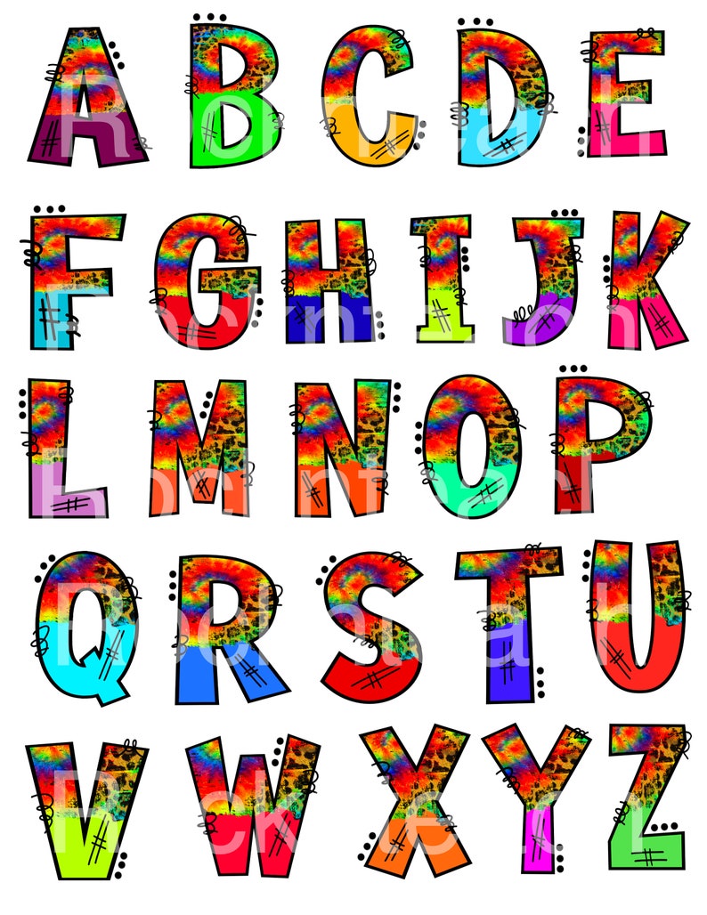 Colorful Bright Alphabet Clipart Letter Clipart Clipart - Etsy
