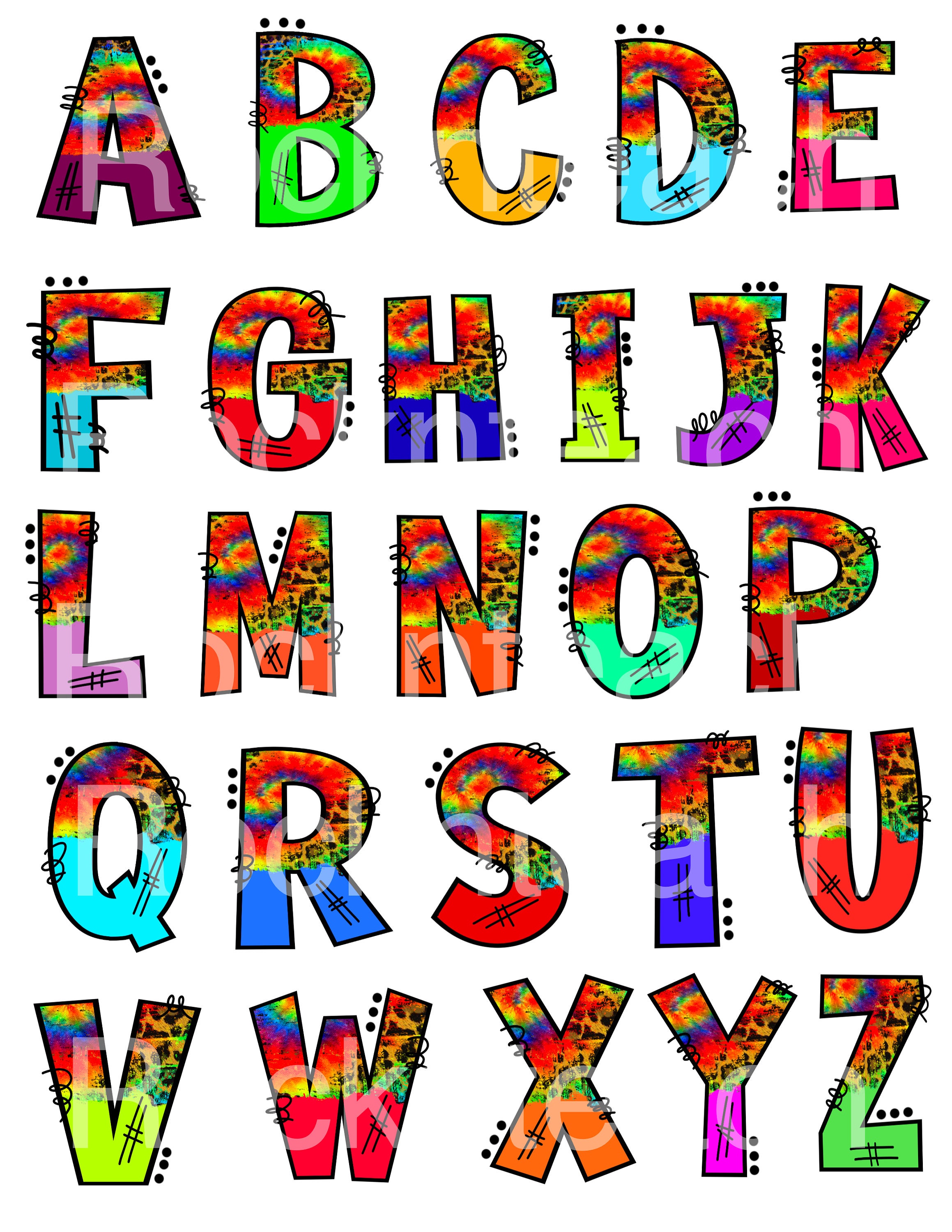 Colorful Bright Alphabet Clipart Letter Clipart Clipart - Etsy Canada