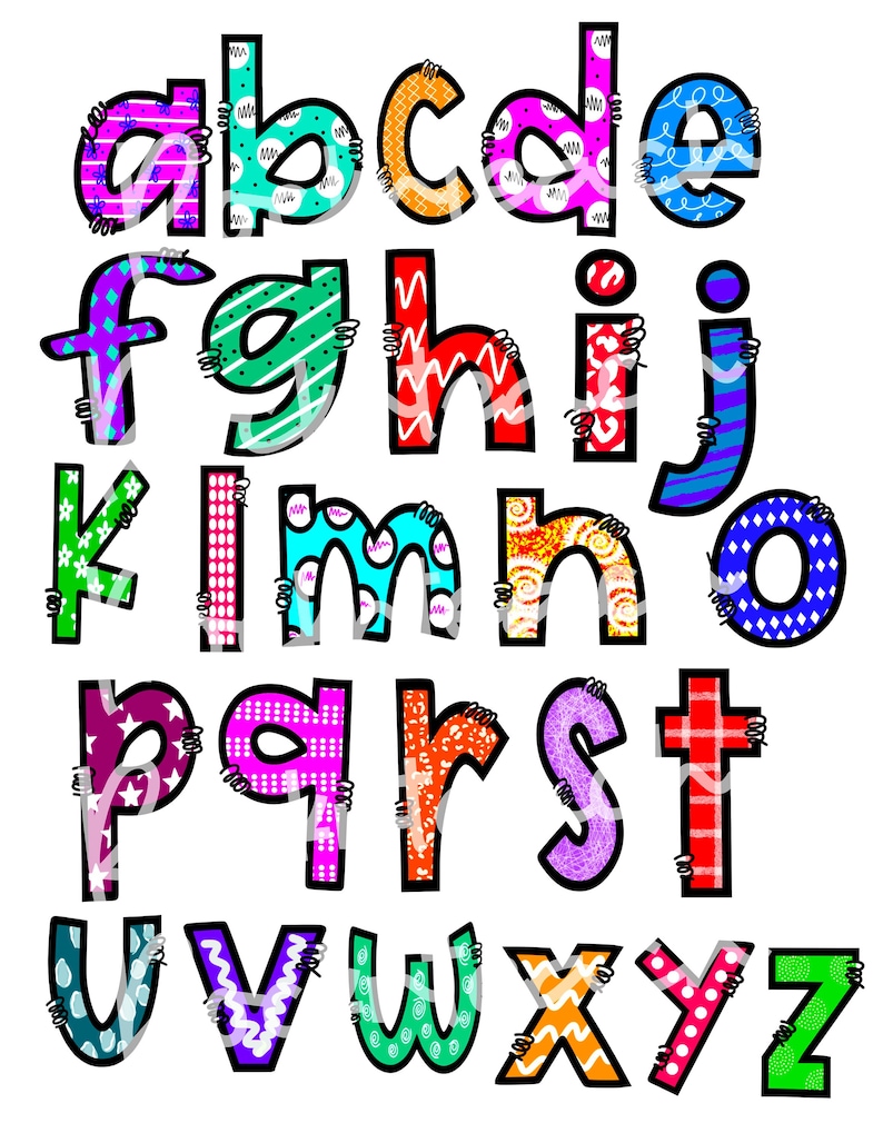 Colorful Bright Alphabet Clipart Letter Clipart Clipart - Etsy