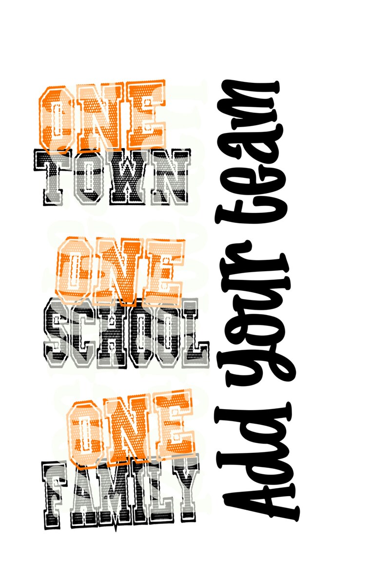 One Town One School One Family Png, Football Png, School Spirit Png - Etsy