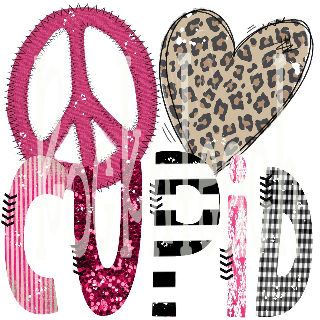 Peace Love Cupid Png/valentines Day File/sublimation - Etsy