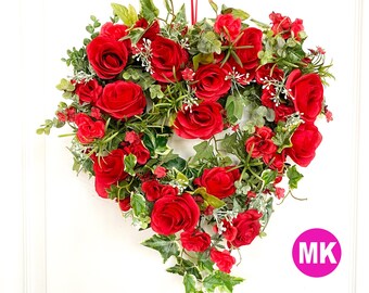 Red Rose Wreath - Etsy