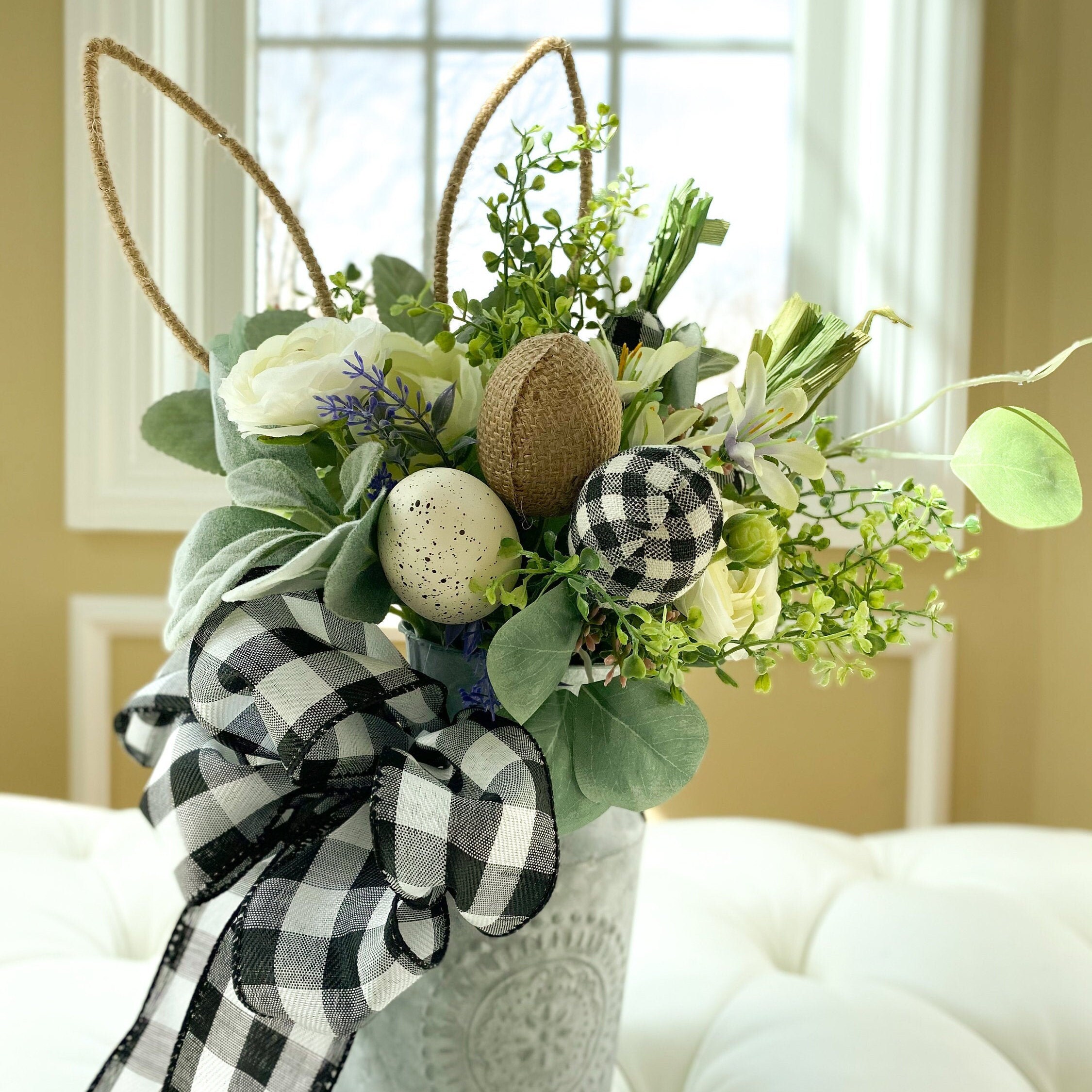 Rustic Farmhouse Easter Deco in Galvanized Milk Can | Etsy