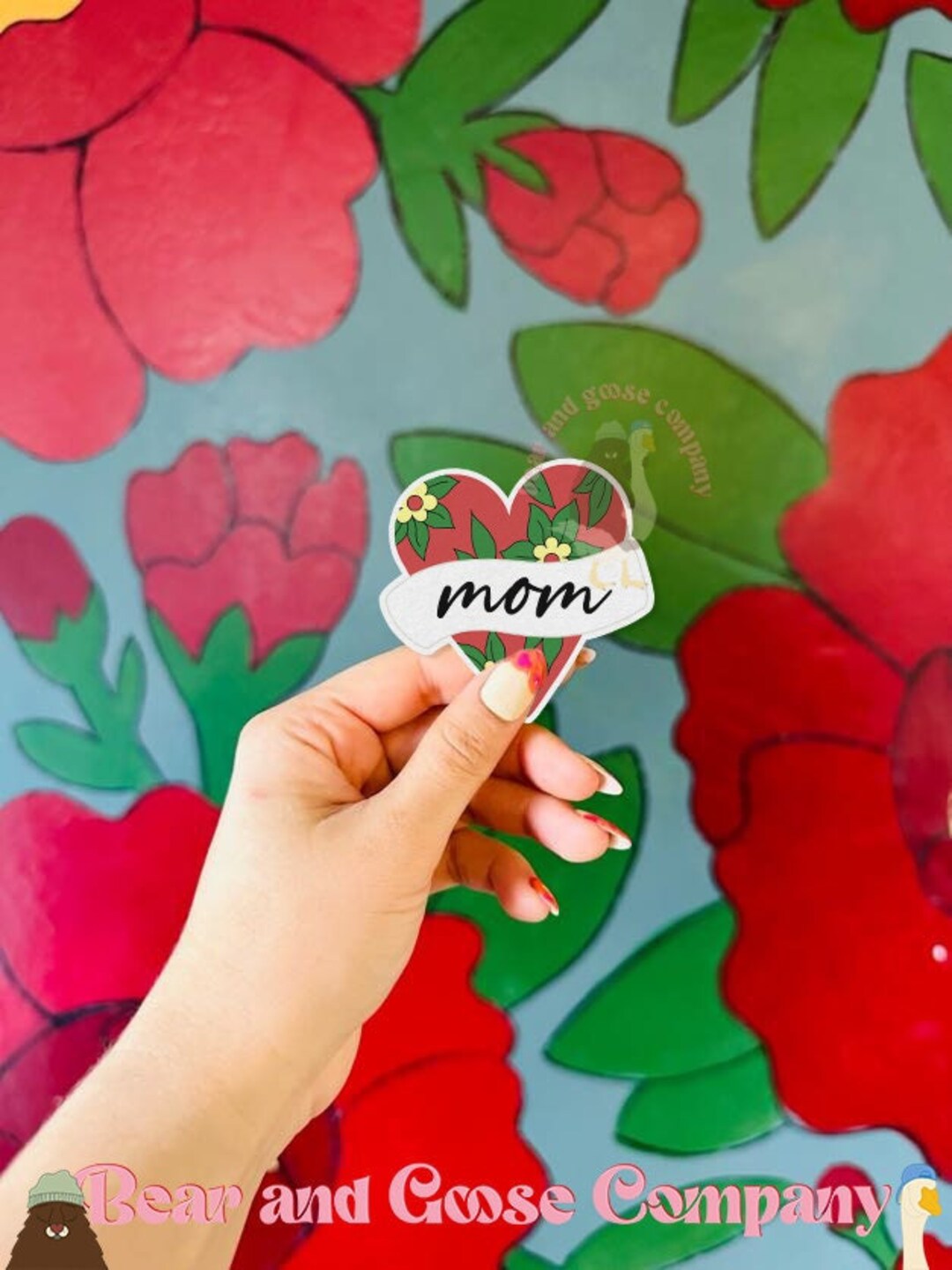 Traditional Heart Mom Stocker, Tattoo Sticker, Gifts for Mom, Momma ...
