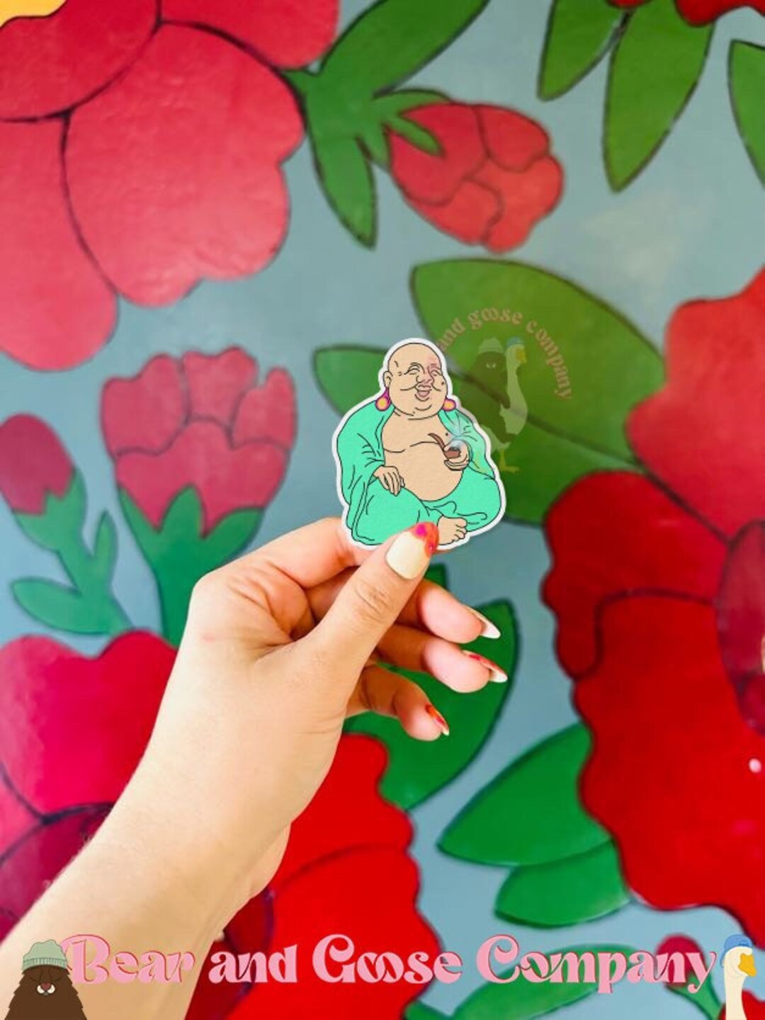 Happy Buddha Sticker, Buddha Smoking, Sticker for Stoner Friends, 420 ...