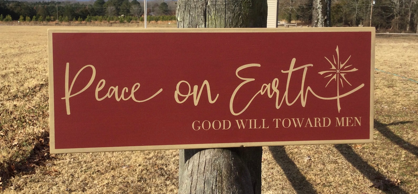 Peace on Earth Good Will Toward Men Hand Painted Wooden Christmas Sign ...