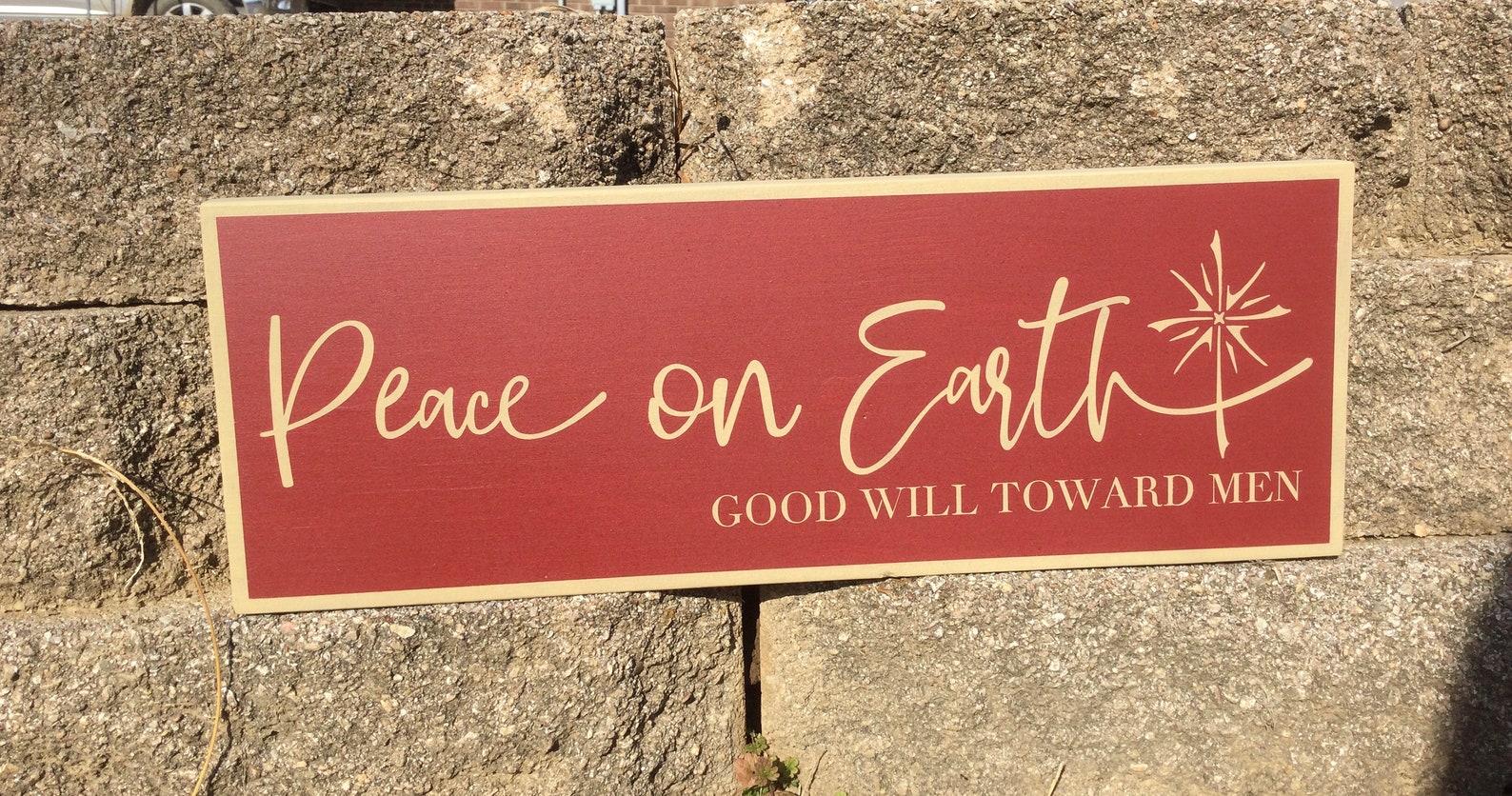 Peace on Earth Good Will Toward Men Hand Painted Wooden Christmas Sign ...