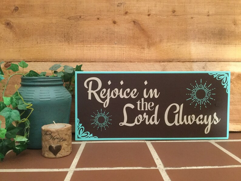 Rejoice in the Lord Always Hand Painted Wood Sign - Etsy