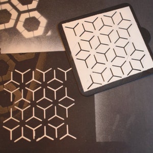 3D Cube Pattern Stencil for Painting - Reusable Geometric Stencil ...