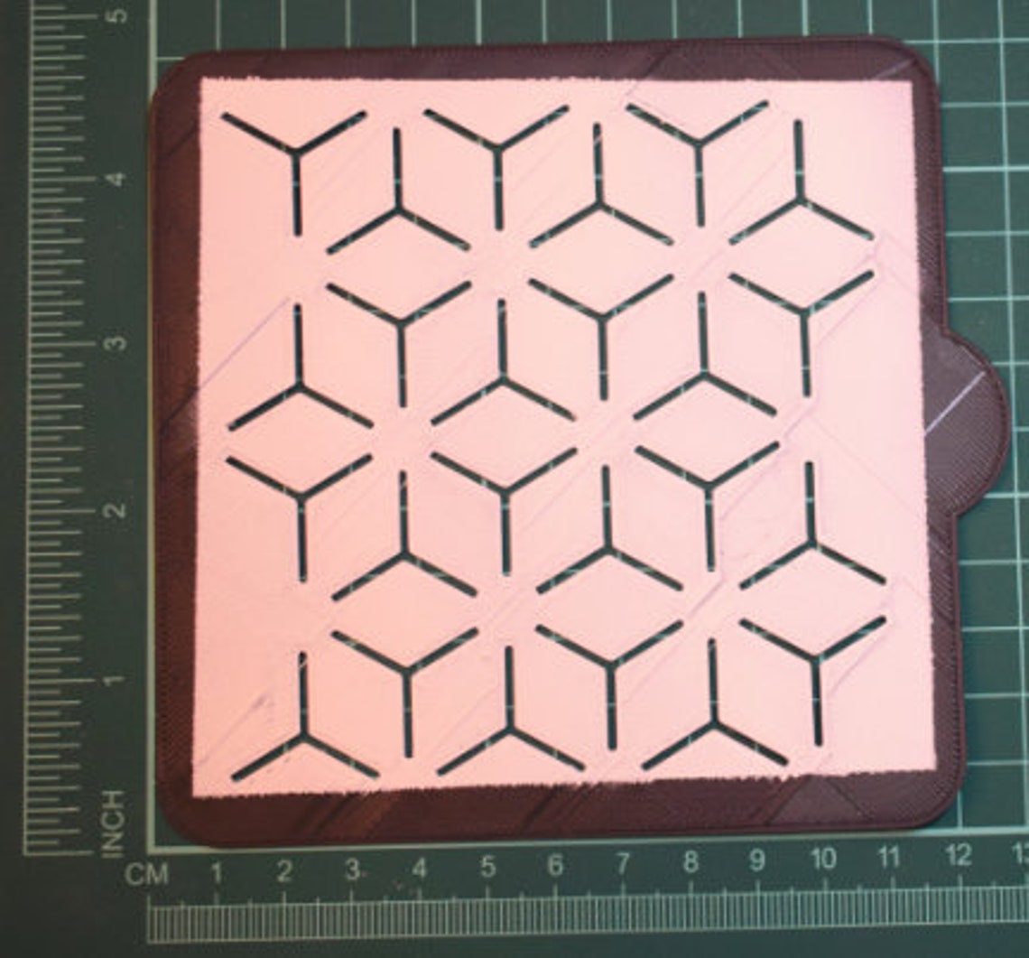 3D Cube Pattern Stencil for Painting Reusable Geometric Stencil ...