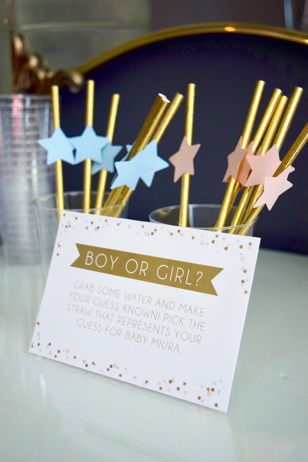 Gender Reveal Straw Sign - Etsy