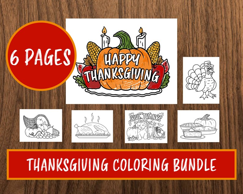 Printable Thanksgiving Activity Bundle Download, Coloring Pages, Word ...