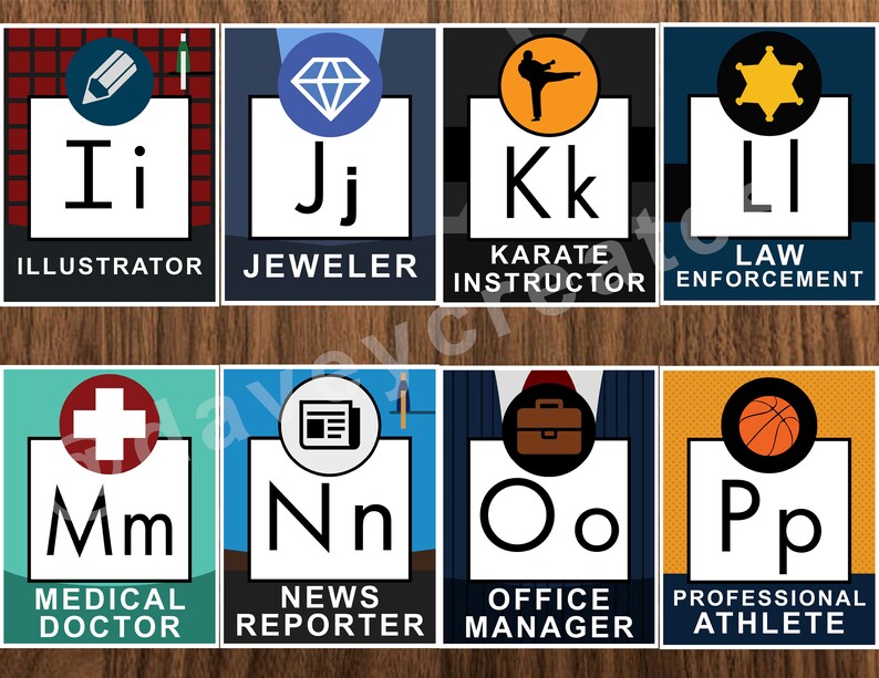 Careers and Professions Alphabet ABC Banner, Teacher Printables ...